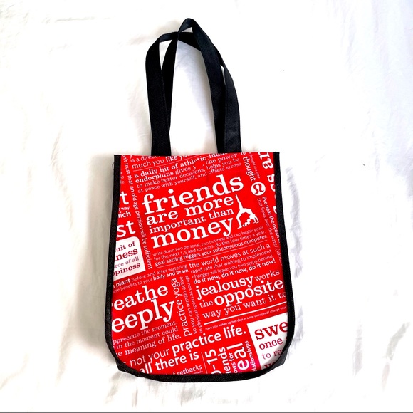 lululemon athletica | Bags | Lululemon Small Red Tote Bag Red White ...
